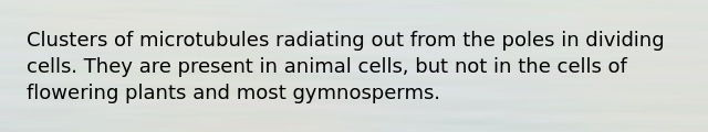 Clusters of Microtubules Radiating Out from the Poles in Dividing Cells ...